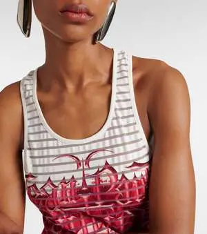 JEAN PAUL GAULTIER Striped Printed Maxi Dress - Red