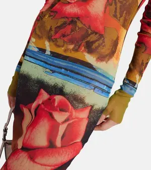 JEAN PAUL GAULTIER Floral Semi-sheer Midi Dress