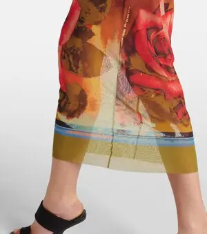JEAN PAUL GAULTIER Floral Semi-sheer Midi Dress