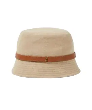 Saint Laurent Cassandre Canvas Bucket Hat - Brown