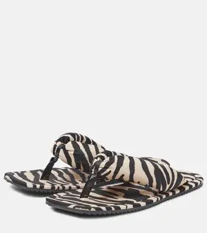 Attico Zebra-print Thong Sandals - Multicoloured