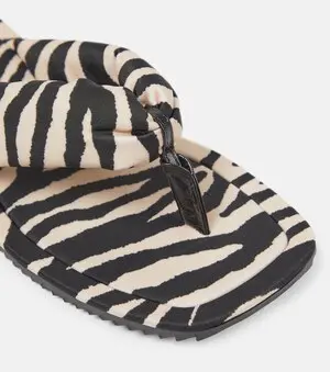 Attico Zebra-print Thong Sandals - Multicoloured