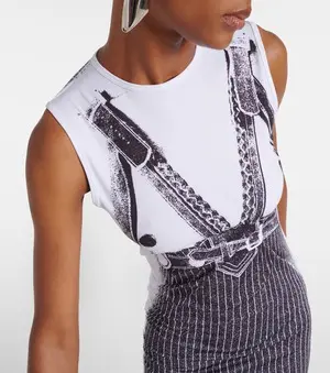 JEAN PAUL GAULTIER Trompe L'œil Jersey Midi Dress