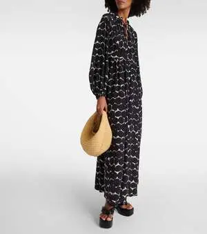 Max Mara Urbania Printed Silk Maxi Dress