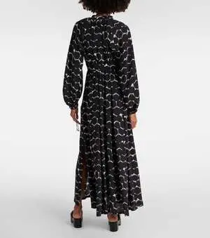 Max Mara Urbania Printed Silk Maxi Dress
