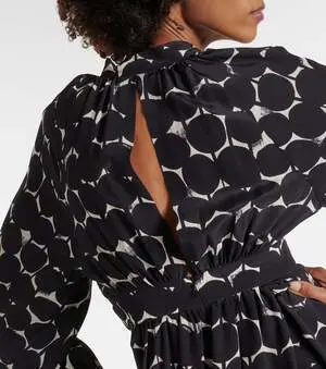 Max Mara Urbania Printed Silk Maxi Dress