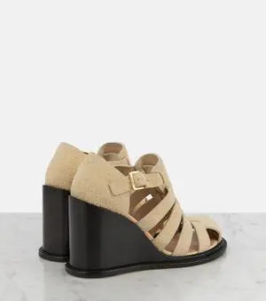 Loewe Campo Suede Wedge Sandals