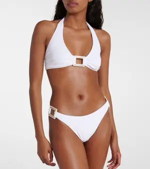 Melissa Odabash Paris Ring Halterneck Bikini Top - White