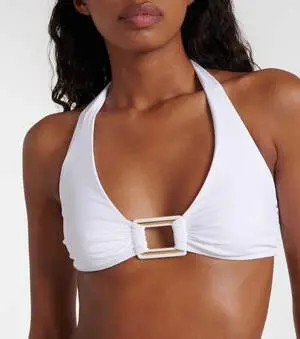 Melissa Odabash Paris Ring Halterneck Bikini Top - White