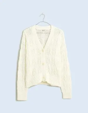 Madewell Cable-stitch Cardigan Sweater - Bright Ivory