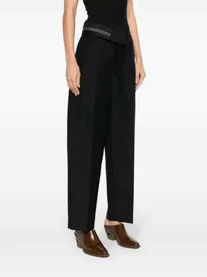 Fendi Pressed-crease Tapered Trousers - Black