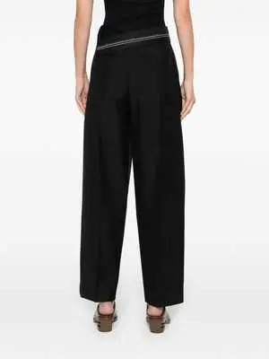 Fendi Pressed-crease Tapered Trousers - Black