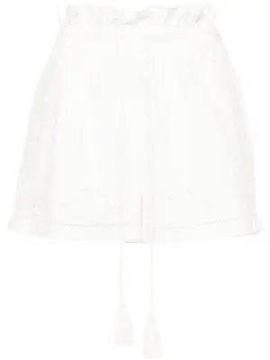 TWINSET Broderie-anglaise Paperbag Waist Shorts - White