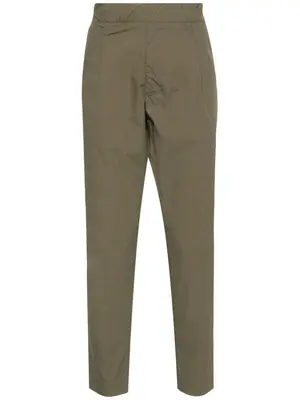 LOW BRAND Poplin Pleated Tapered Trousers - Green