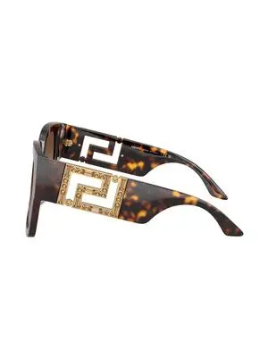 Versace Medusa Plaque Oversized Sunglasses - Brown