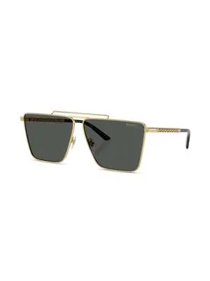 Versace Tubular Greca Square-frame Sunglasses