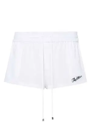Attico Logo-embroidered Cotton Shorts - White