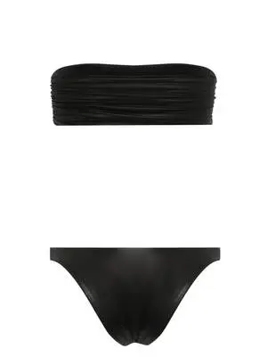 Attico Rubberised-logo Bandeau Bikini