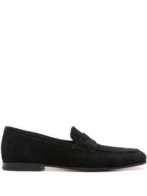 Santoni Carlo Suede Loafers - Black