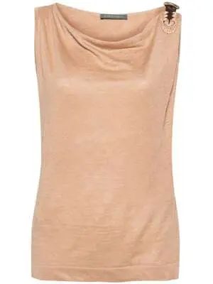 Alberta Ferretti Belted Shoulder Tank Top