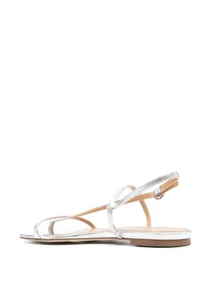 AeydĒ Ella Nappa Leather Sandals - Silver