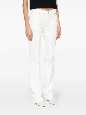 Blumarine Slim-leg Trousers With Raw-cut Detailing