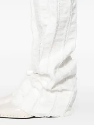 Blumarine Slim-leg Trousers With Raw-cut Detailing