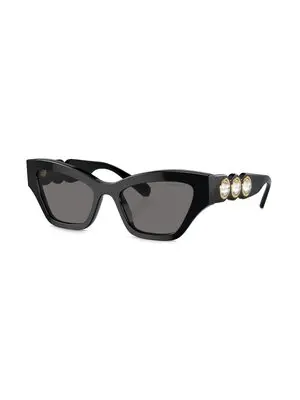 SWAROVSKI Crystal-embellished Cat-eye Sunglasses - Black