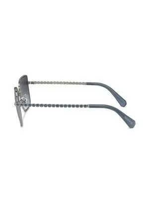 SWAROVSKI Crystal-embellished Square Sunglasses - Silver