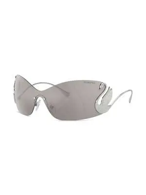SWAROVSKI Swan Appliqué Shield Sunglasses