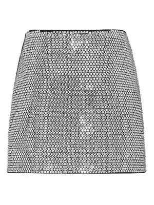 Philipp Plein Embellished Leather Mini Skirt