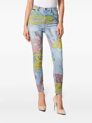 Philipp Plein Graffiti Print Skinny Jeans