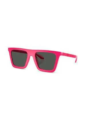 Versace Greca-detail Square-frame Sunglasses - Pink