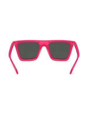 Versace Greca-detail Square-frame Sunglasses - Pink