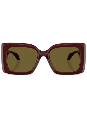 Versace Medusa Plaque Oversized Sunglasses - Red