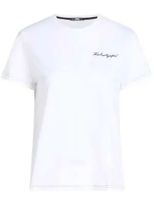 Karl Lagerfeld Signature Cotton T-shirt - White