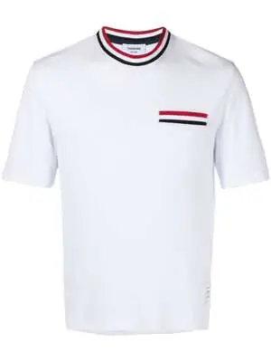 Thom Browne Pointelle-knit Cotton T-shirt - White