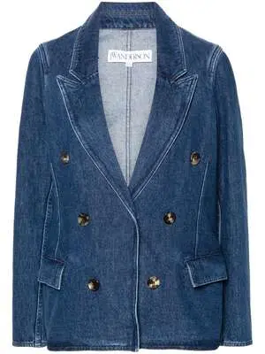 JW Anderson Double-breasted Denim Blazer - Blue