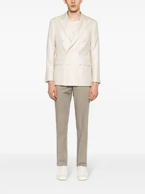 PT TORINO Tapered-leg Cotton-blend Chino Trousers