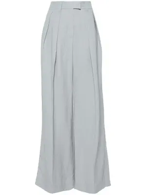 Brunello Cucinelli Powder Pleated Wide Leg Palazzo Pants