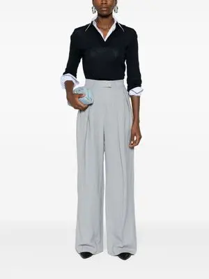 Brunello Cucinelli Powder Pleated Wide Leg Palazzo Pants