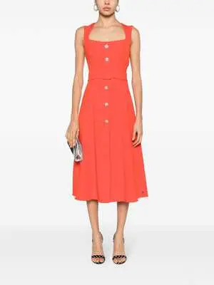 NISSA Belted A-line Midi Dress