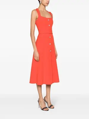 NISSA Belted A-line Midi Dress