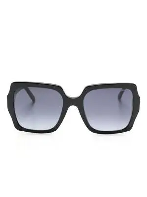 Marc Jacobs J Marc-logo Oversize-frame Sunglasses - Black
