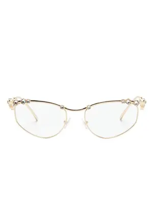 SWAROVSKI Crystal-embellished Cat-eye Eyeglasses - Gold