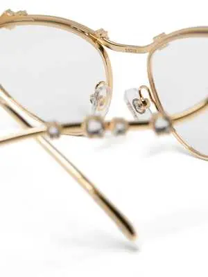SWAROVSKI Crystal-embellished Cat-eye Eyeglasses - Gold