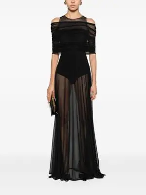 ATU BODY COUTURE Mesh Maxi Dress - Black
