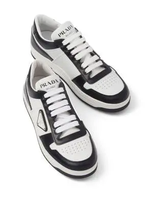 Prada Downtown Leather Sneakers - White