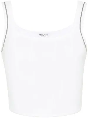 Brunello Cucinelli Monili Embellished Boned Tank Top