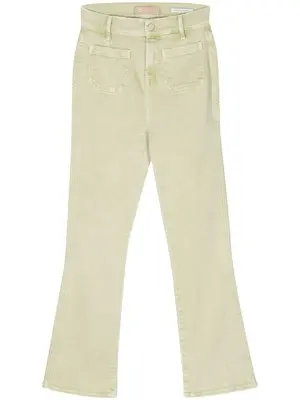7 For All Mankind High-rise Slim-kick Jeans - Green